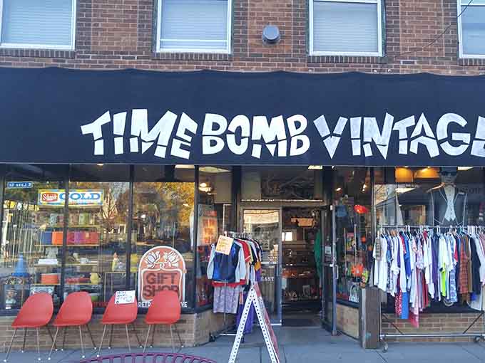 That bold storefront isn't just signage, it's a promise that your childhood memories are waiting inside, probably wearing bell-bottoms.