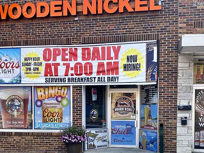 The unassuming brick exterior of Wooden Nickel hides a wing lover's paradise within. Sometimes the best treasures don't need flashy packaging.