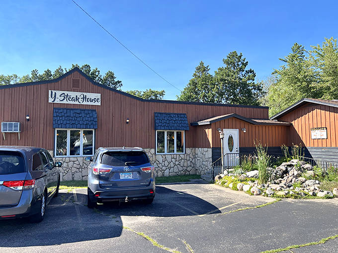 The unassuming wooden exterior of Y Steak House belies the culinary treasures within. Northern Minnesota's best-kept secret stands ready to welcome hungry travelers.