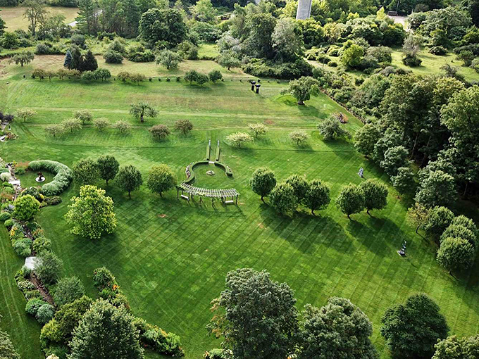 From above, the gardens reveal their geometric secrets, like nature's own mandala designed by someone with excellent spatial reasoning skills.