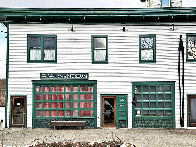 The unassuming exterior of Main Street Museum hides a wonderland of curiosities behind its classic New England facade and green-trimmed windows.