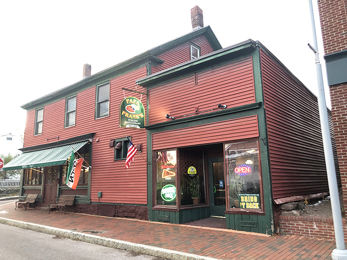 The welcoming red exterior of Papa Frank's stands like a delicious time portal to Italy on Winooski's brick-lined street.