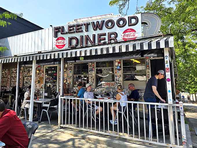 That silver exterior gleaming in the sunlight is your first clue that something special awaits inside this Ann Arbor landmark.