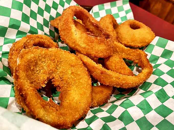 Golden-brown onion rings that shatter with each bite &ndash; these crispy halos of flavor deserve their own fan club and theme song.