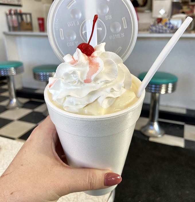 This isn't just a milkshake &ndash; it's a dessert with a straw, crowned with whipped cream and nostalgia.