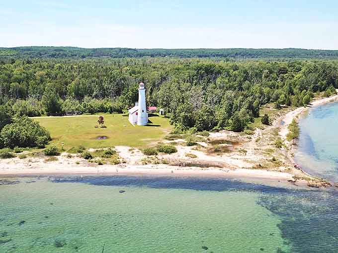 From this vantage point, you can appreciate why sailors were grateful to spot this beacon. Those waters look deceptively peaceful today!