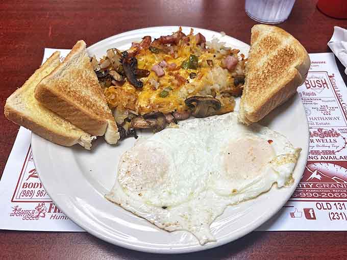 A breakfast skillet that tells your diet "not today" while your taste buds applaud the decision.