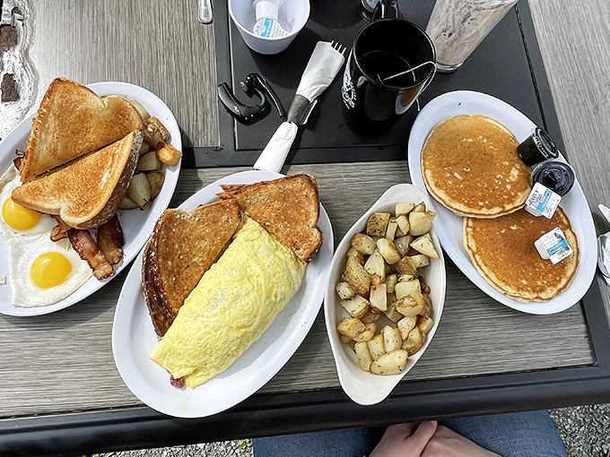 Breakfast of champions: Fluffy omelets, golden pancakes, and home fries that could make a potato farmer weep with joy.