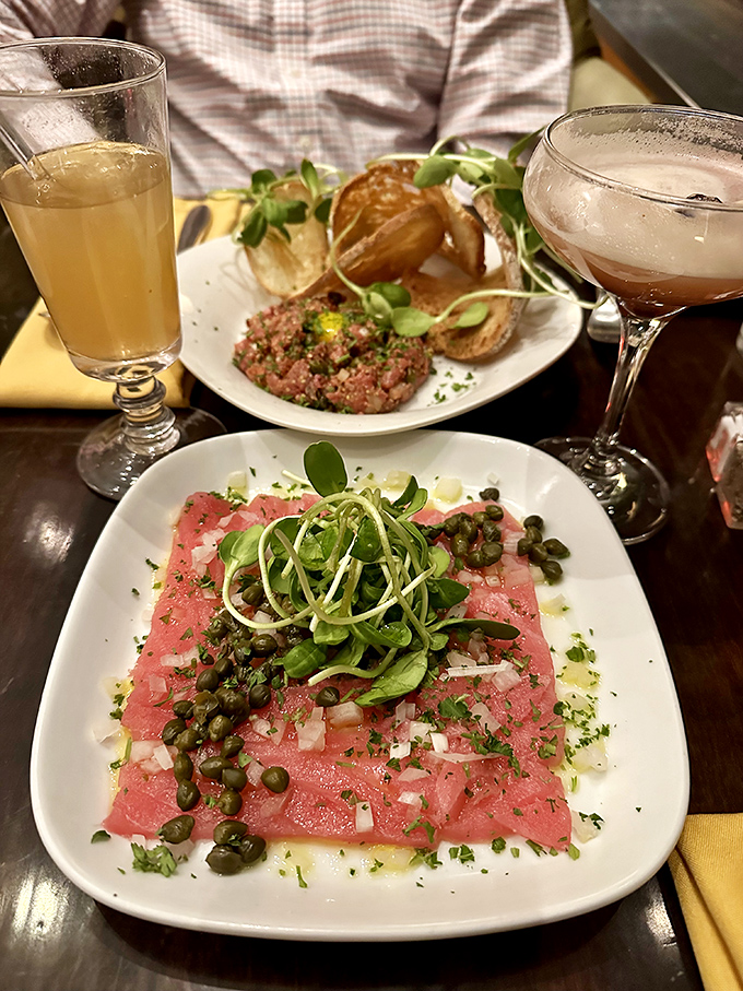 Carpaccio and steak tartare that would make an Italian weep with joy &ndash; paper-thin beef and hand-chopped tartare showcasing the kitchen's precision and restraint.