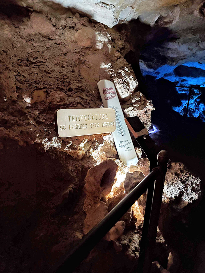 At a constant 56 degrees year-round, Mother Nature provides perfect climate control in this underground wonderland &ndash; no thermostat adjustments needed!