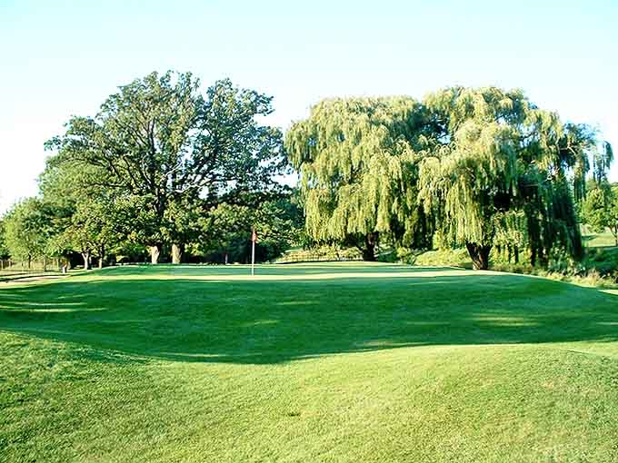 Manicured greens and mature trees create a golf course setting so picturesque, even non-golfers might be tempted to grab some clubs and give it a try.