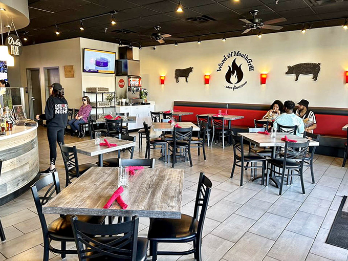 A restaurant filled with happy diners experiencing that unique quietness that descends when truly good food arrives at the table.