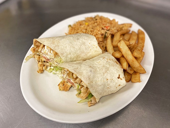 The rollo chicken wrap showing that sometimes the best things come in perfectly portable packages.