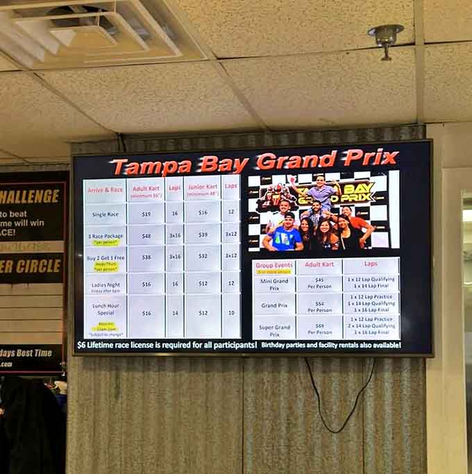 The price board &ndash; where dreams of becoming the next racing champion meet the reality of your wallet's capabilities.