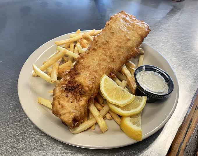 Fish and chips that would make a Brit shed a single tear of joy into their afternoon tea.