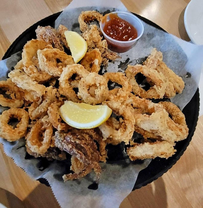 Fried calamari that's tender, crispy, and completely addictive, like the greatest hits of the sea in ring form.