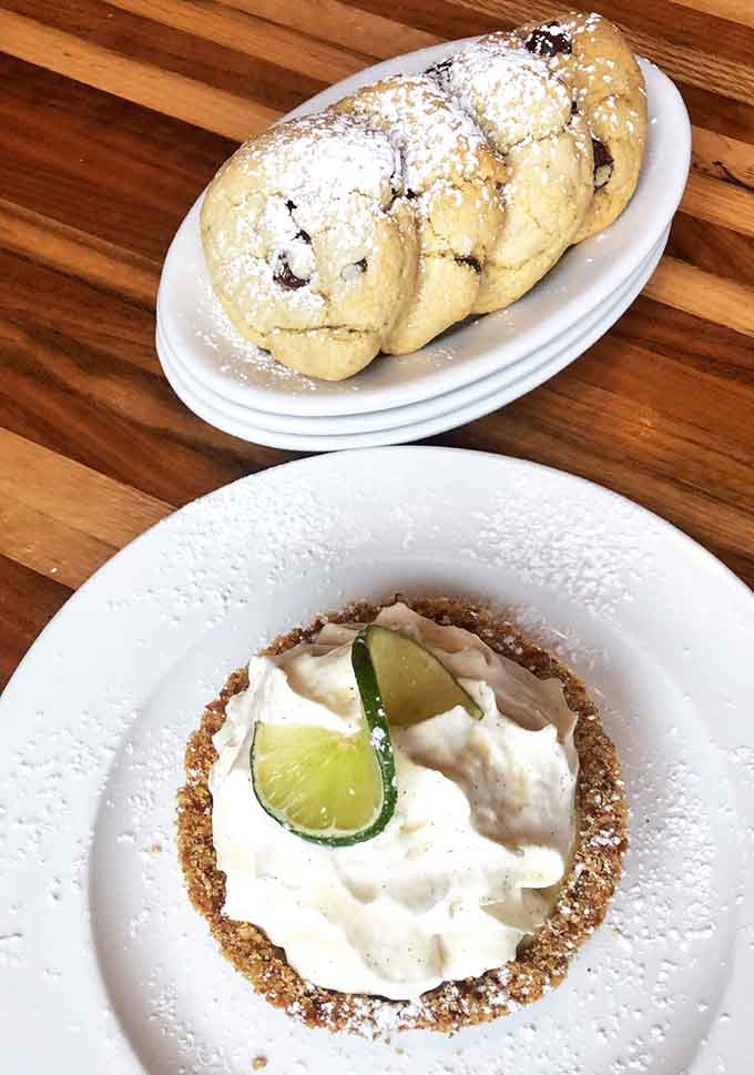 Key Lime Pie shares the spotlight with chocolate chip cookies, creating a dessert dilemma that's actually quite pleasant.