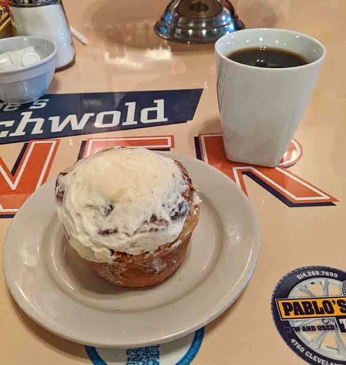 This cinnamon roll is sticky, sweet, and substantial enough to make you understand why people write love songs about pastries.