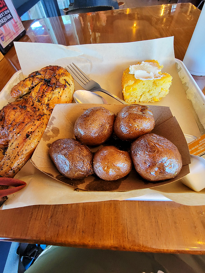 Golden cornbread and perfectly roasted chicken &ndash; proof that KRB's talents extend well beyond the smoker.