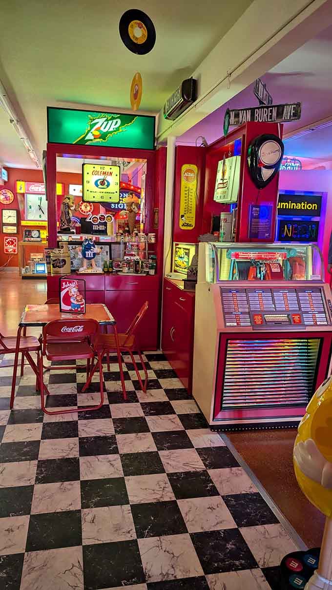 The recreated diner space complete with jukebox and checkered floor is so perfect you'll want to order a milkshake that isn't actually available.