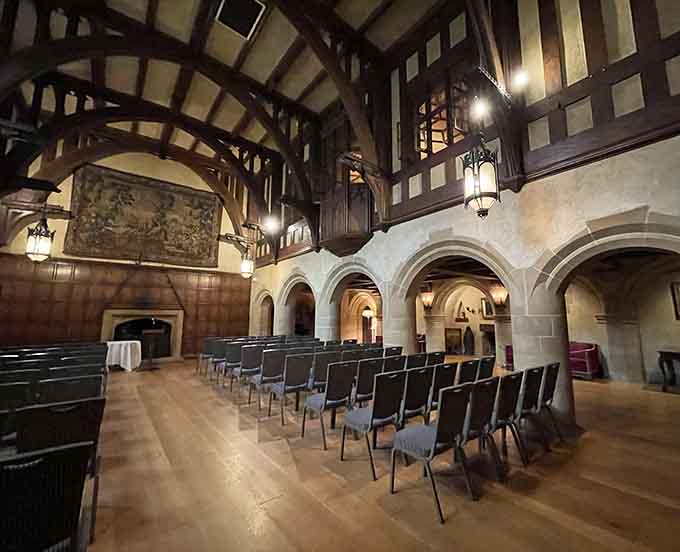 The ballroom could host 250 guests, which is approximately 245 more people than most of us want in our homes at any given time.