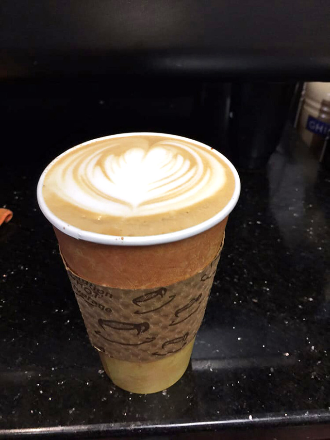 Latte art that proves someone in the kitchen actually went to coffee school and paid attention during foam class.