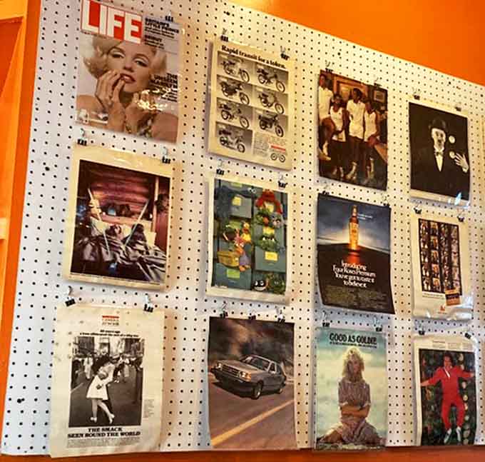 Wall Display: A time capsule of pop culture adorns the walls, creating an atmosphere where your burger comes with a side of nostalgia.