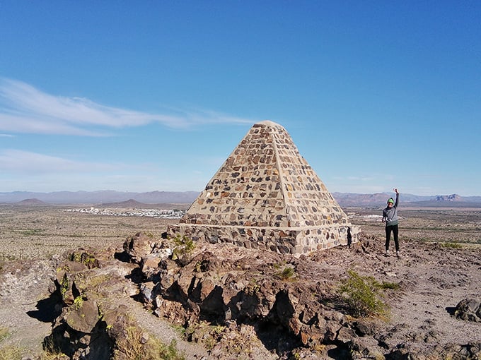 Hikers at Poston Butte are rewarded with sweeping desert vistas that put life's little problems into perspective under that endless Arizona sky.