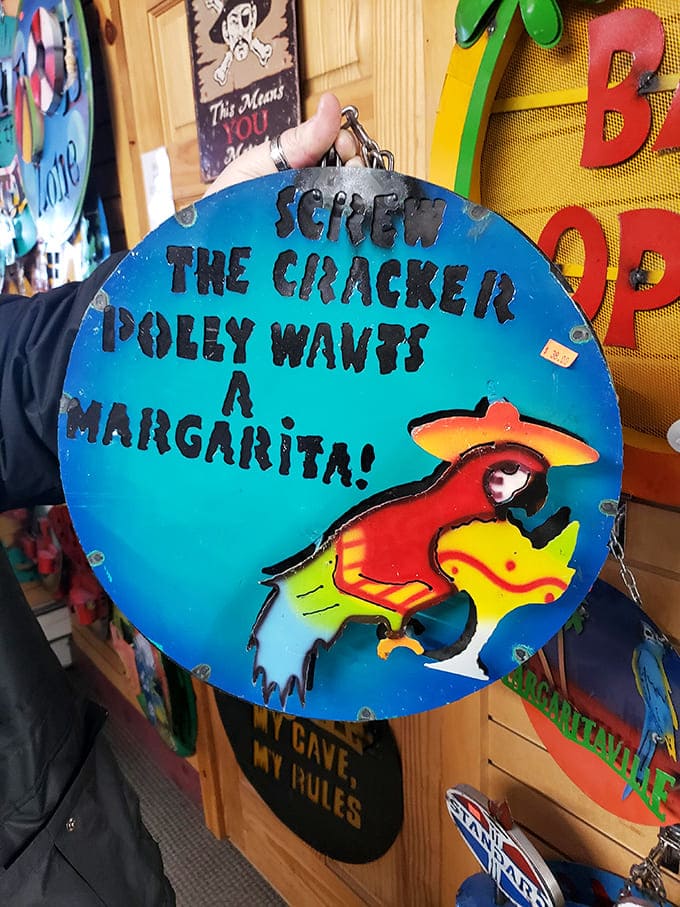 When your bar needs a sign that announces drinks are available and Polly's done with crackers, Red's has you covered with metal humor.