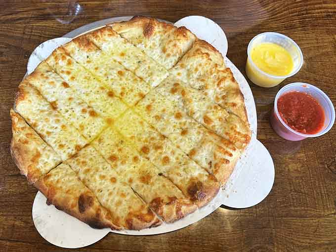 Sometimes simple cheese pizza is all you need, especially when the crust is this perfect and the cheese stretches like taffy.