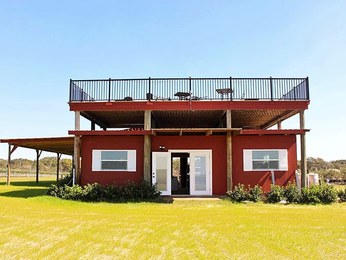 The farm's market building combines rustic charm with modern amenities, offering farm-fresh goodies without the picking labor.