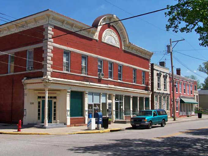The Springer House's distinctive dome crowns the historic district, an architectural flourish that speaks to New Richmond's prosperous past.
