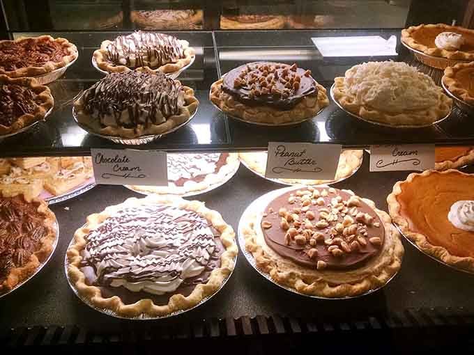 The pie selection at Sweet Mary's looks like someone asked what heaven's dessert table might look like and then built it.
