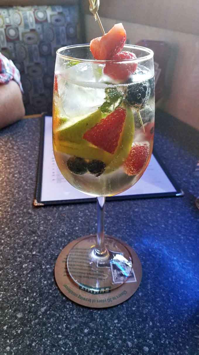 Summer sangria loaded with fresh fruit makes you forget you're not sitting on a Mediterranean terrace.