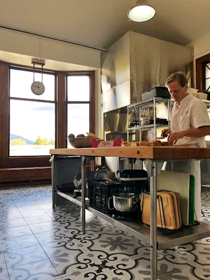 Where the magic happens&mdash;a kitchen with a view that would distract lesser chefs. Cooking with mountain vistas requires serious concentration.