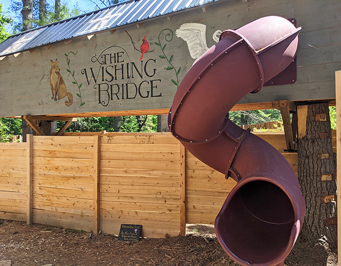 The Wishing Bridge combines whimsy and function with its curved slide &ndash; because who says crossing from point A to B can't be fun?