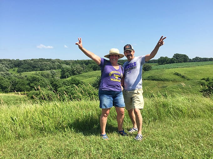 Happy hikers celebrate conquering Dinosaur Ridge, where the views are prehistoric in the best possible way.