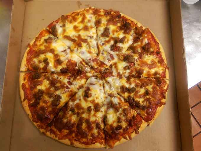 Sometimes you need pizza for breakfast, and this perfectly melted, generously topped pie suggests Wooden Nickel understands that completely.