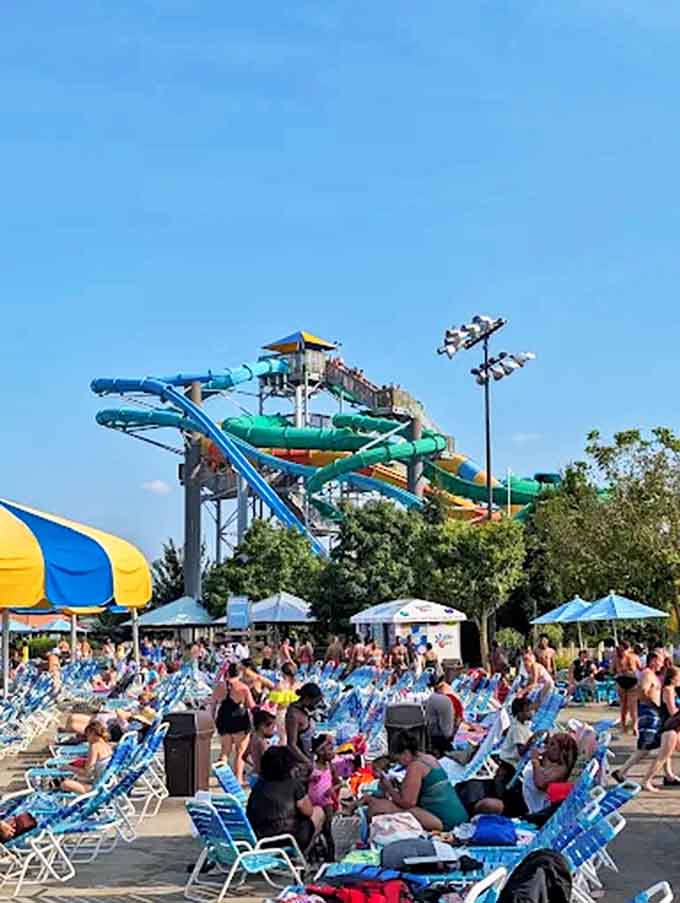 The afternoon water park shuffle begins &ndash; that zombie-like gait that comes from walking on hot concrete in wet flip-flops.