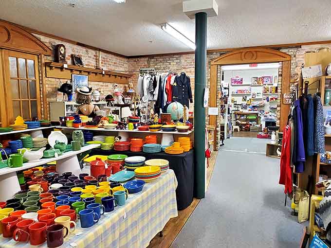A rainbow explosion of Fiestaware and vintage dishes &ndash; when kitchenware wasn't just functional but the life of the party.