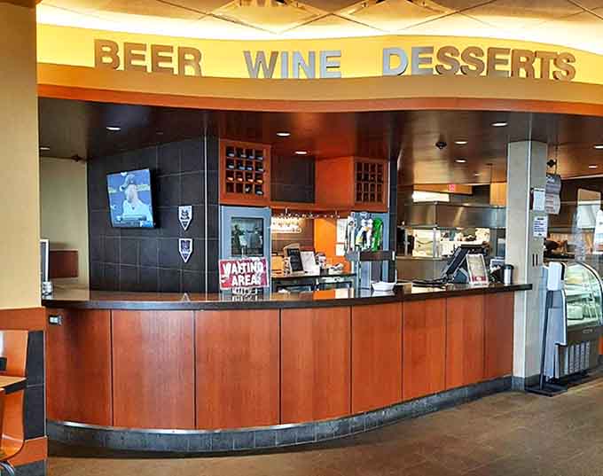 The bar area beckons with its promise of cold beer, wine, and desserts &ndash; three things that pair beautifully with barbecue in distinct ways.