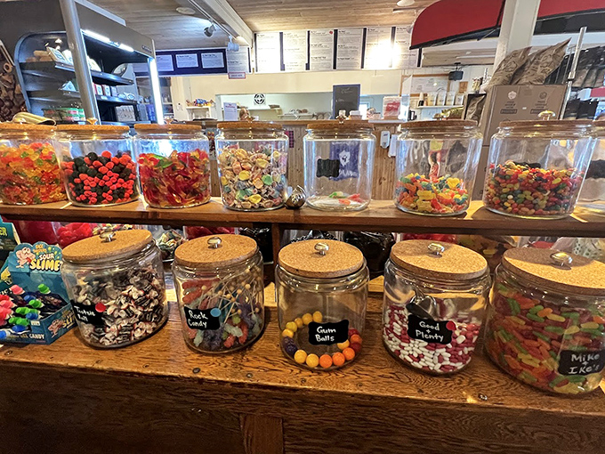 Jars of colorful temptation line the shelves &ndash; a sweet-tooth paradise where childhood memories are sold by the scoop.