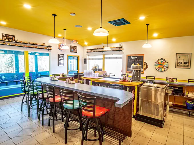 The counter seating offers front-row views of breakfast theater, where short-order magic happens before your eyes.