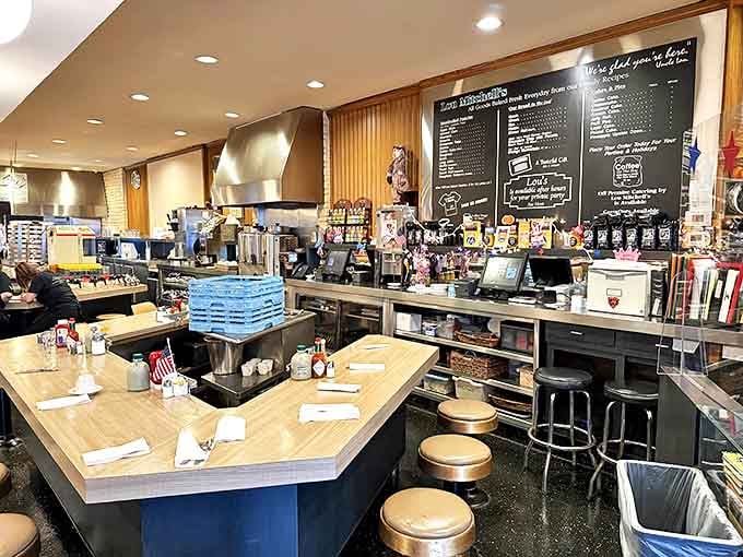 The counter where magic happens and where watching your breakfast get made is half the entertainment and all the anticipation.
