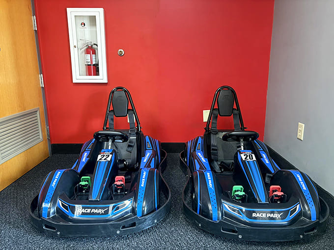 These sleek electric karts deliver instant acceleration and responsive handling for an authentic racing experience.