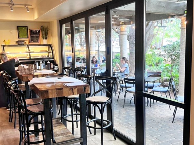 Large windows flood the space with Sedona's famous light, creating a bright, airy atmosphere that makes lingering over coffee almost mandatory.