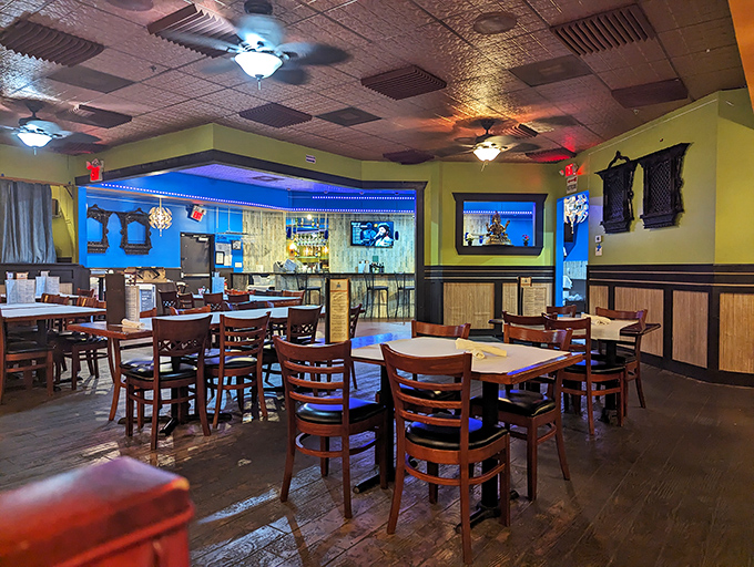 Warm lighting and thoughtful design create an atmosphere where you'll want to linger long after your plate is clean.