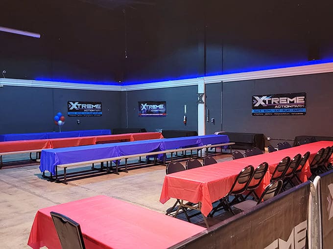 Party central where birthdays transform from ordinary to extraordinary, with colorful tables ready to host celebrations worthy of childhood memory highlight reels.