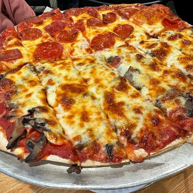 Pepperoni pizza perfection &ndash; those little cups of crispy-edged pepperoni holding tiny pools of spicy oil are what food dreams are made of.