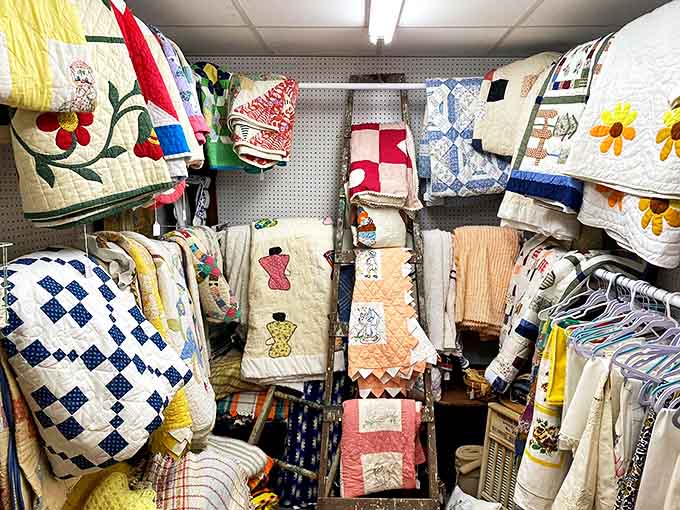 Each quilt represents hundreds of hours of patient stitching—family histories sewn into fabric, with patterns passed down through generations of loving hands.